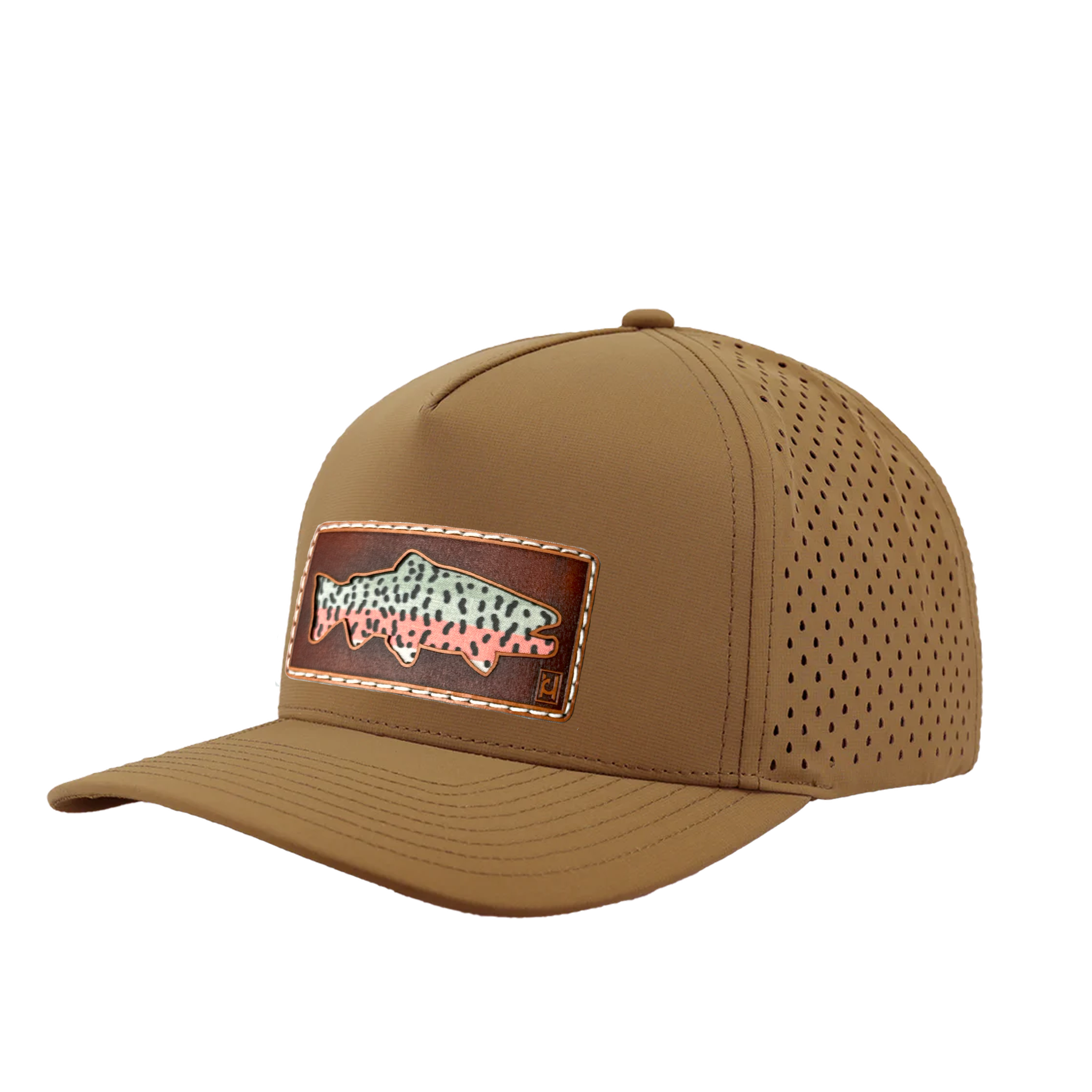 Rainbow Trout Leather Patch Hat – Hooked Design